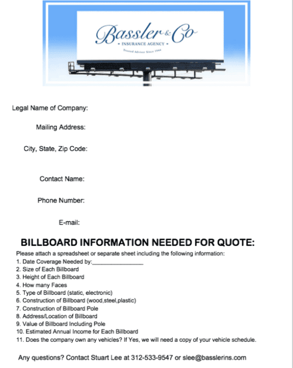 Getting started with billboard insurance. | Billboard Insider™