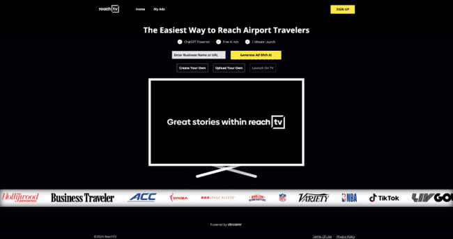 Reach TV and streamr.ai Launch New Self-Serve Airport TV Platform ...